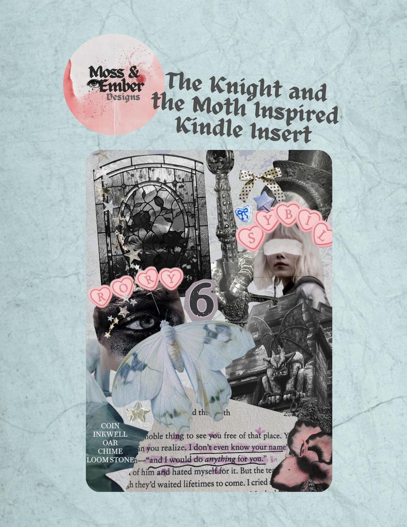 Kindle Insert- the Knight and the Moth Inspired - Etsy