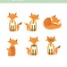 Fox clip art 6 images of foxes 300 dpi .png files Cute | Etsy