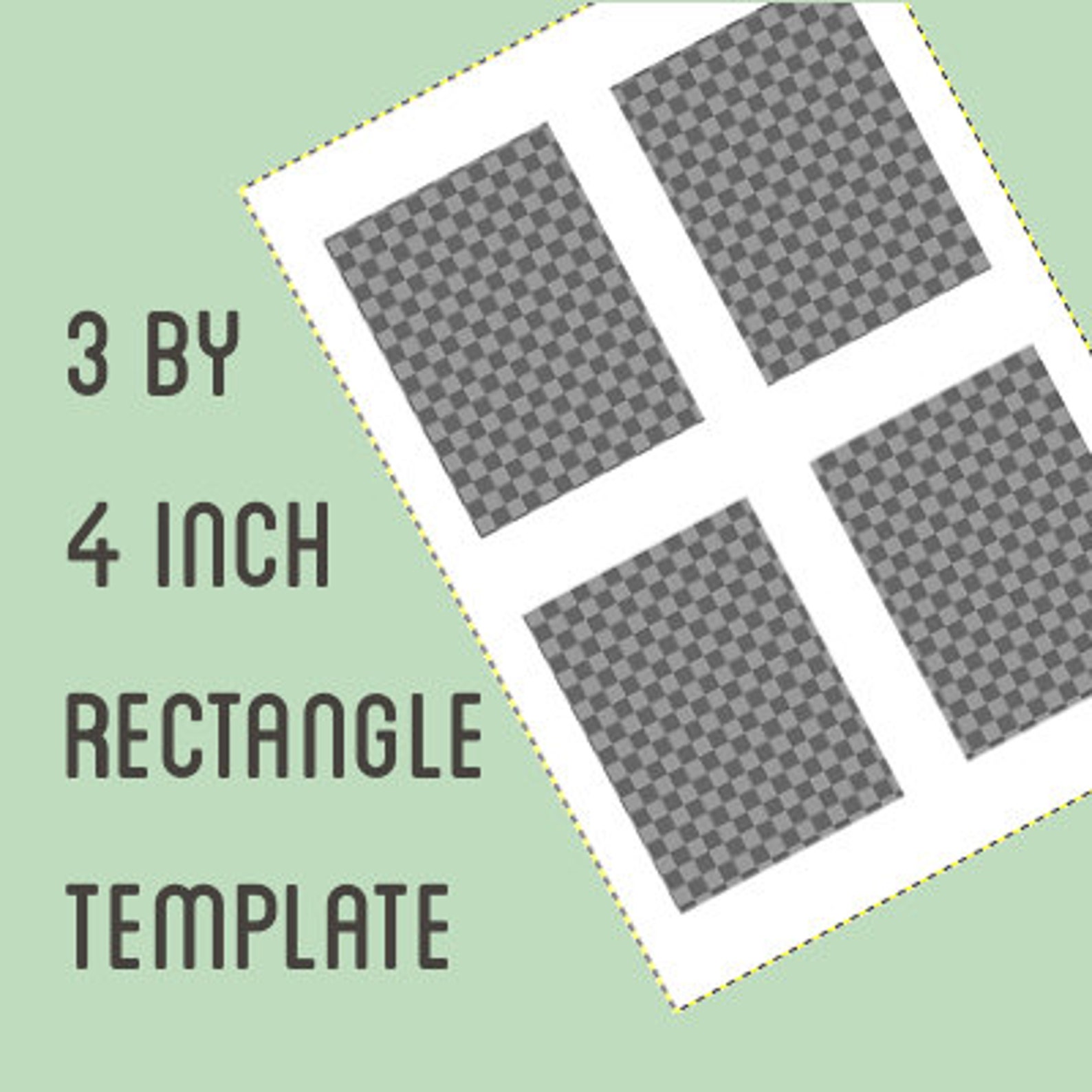 Rectange Templates 3 X 4 Inch Retangle and 1 X 2 Inch Rectangle Digital ...