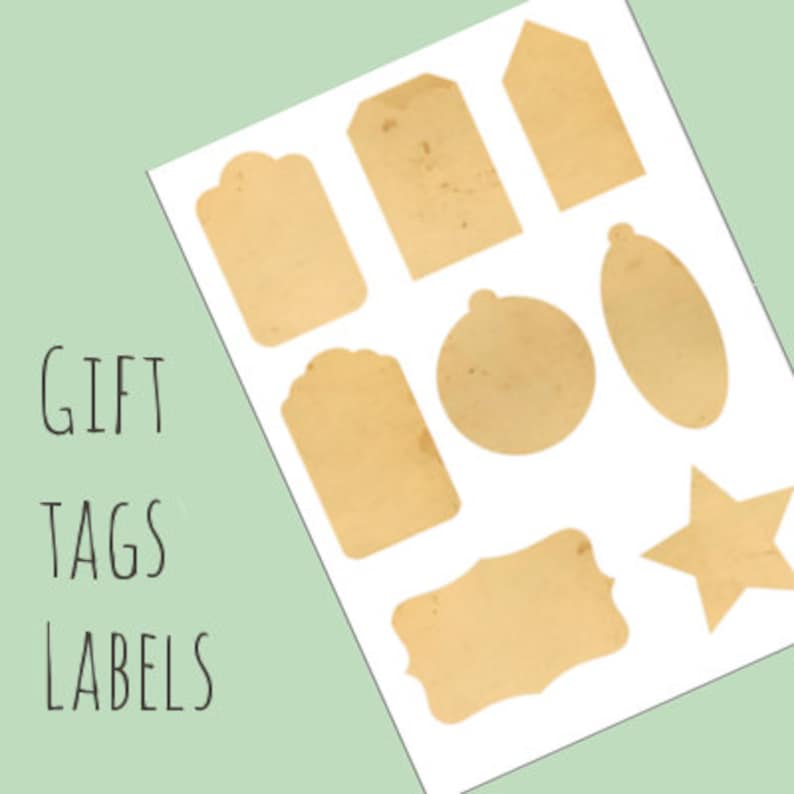 Printable Gift Tags Digital Gift Tags Labels With a Brown Paper Texture ...