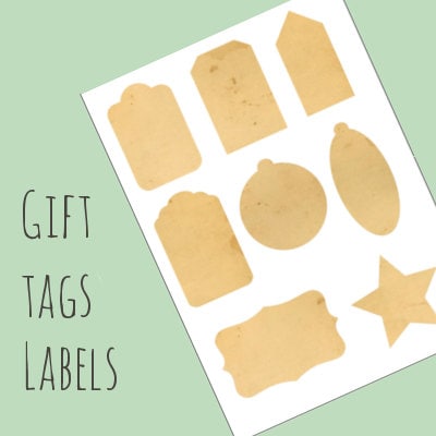 Printable Gift Tags Digital Gift Tags Labels With a Brown Paper Texture ...