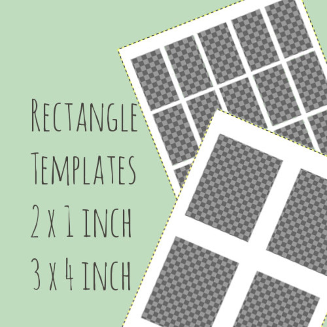 Rectange Templates 3 X 4 Inch Retangle and 1 X 2 Inch Rectangle Digital ...