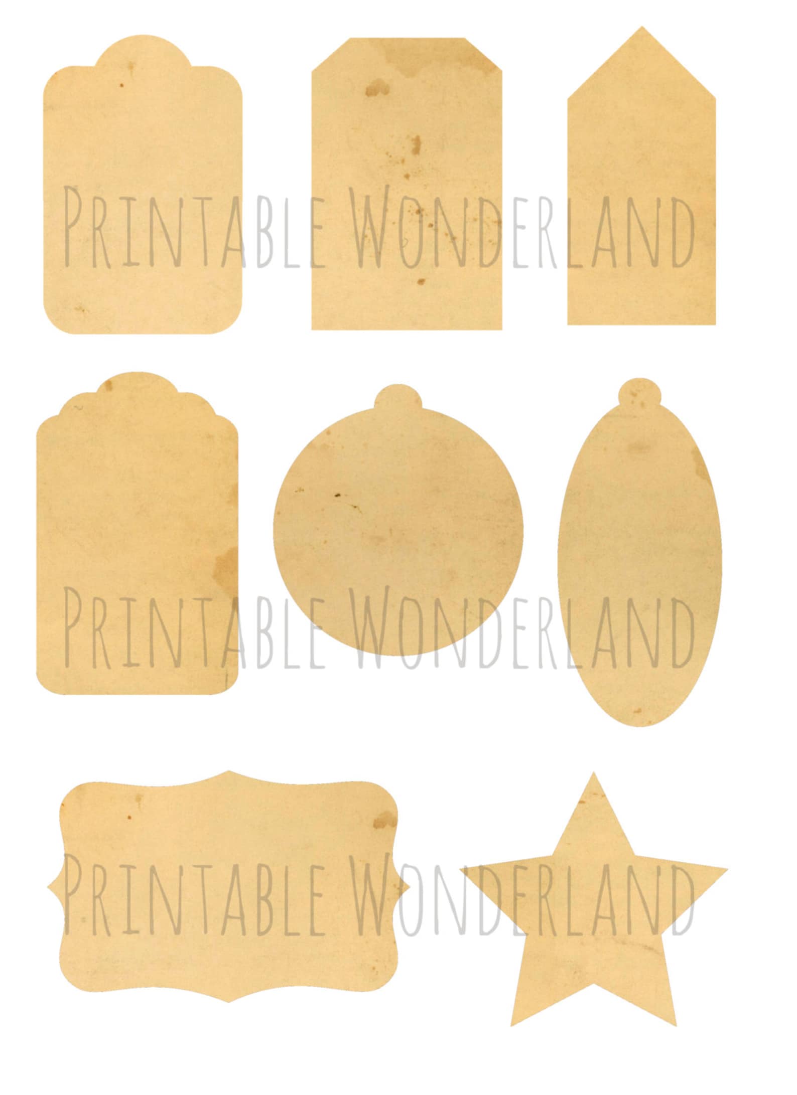 Printable Gift Tags Digital Gift Tags Labels With a Brown Paper Texture ...