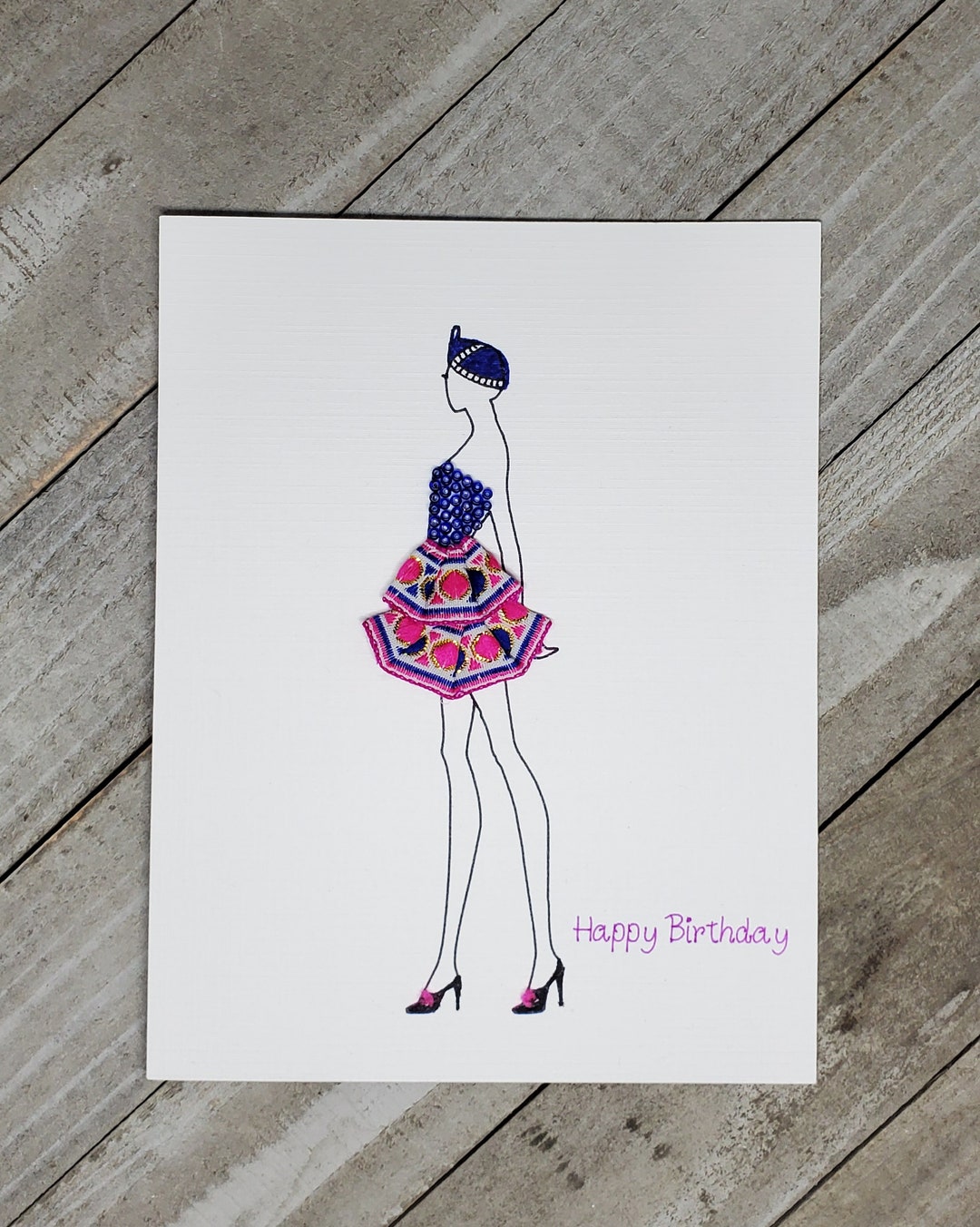 Happy Birthday Card, Personalized Card, Happy Turban Hat - Etsy