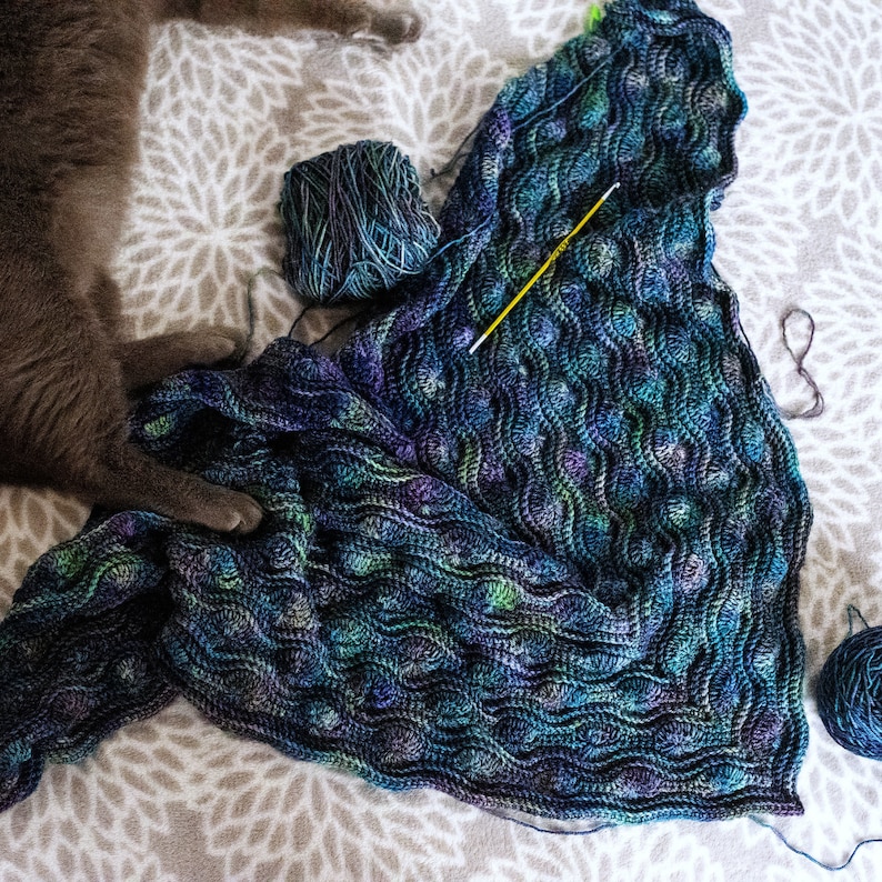 Escape Shawl Crochet Pattern PDF – Easy Mindful Project, Textured ...
