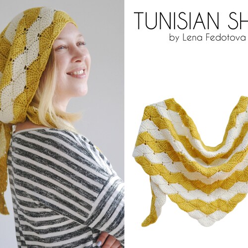 Tunisian Shell Shawl PDF Pattern Crochet - Etsy