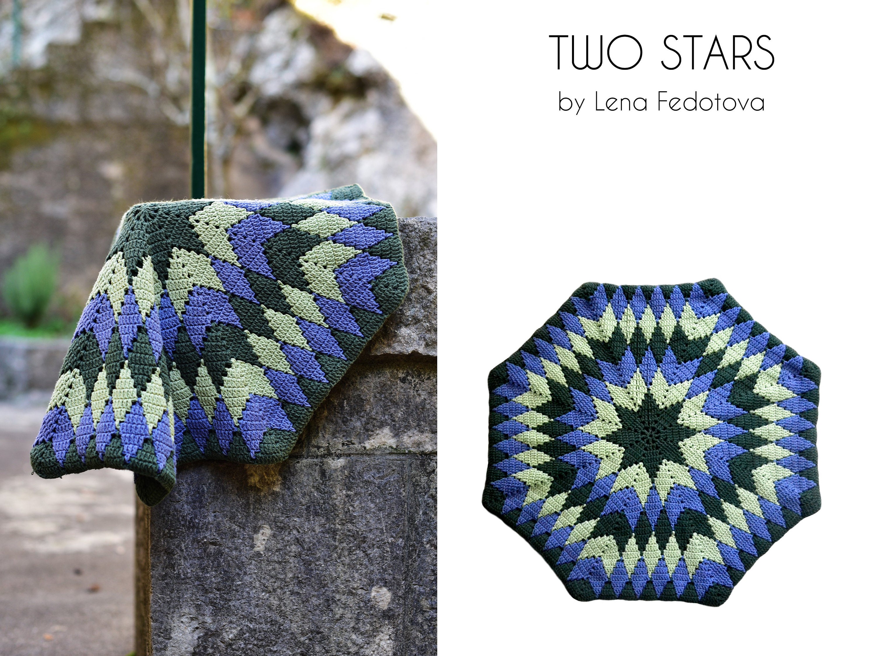 Two Stars Rug PDF Pattern Crochet - Etsy