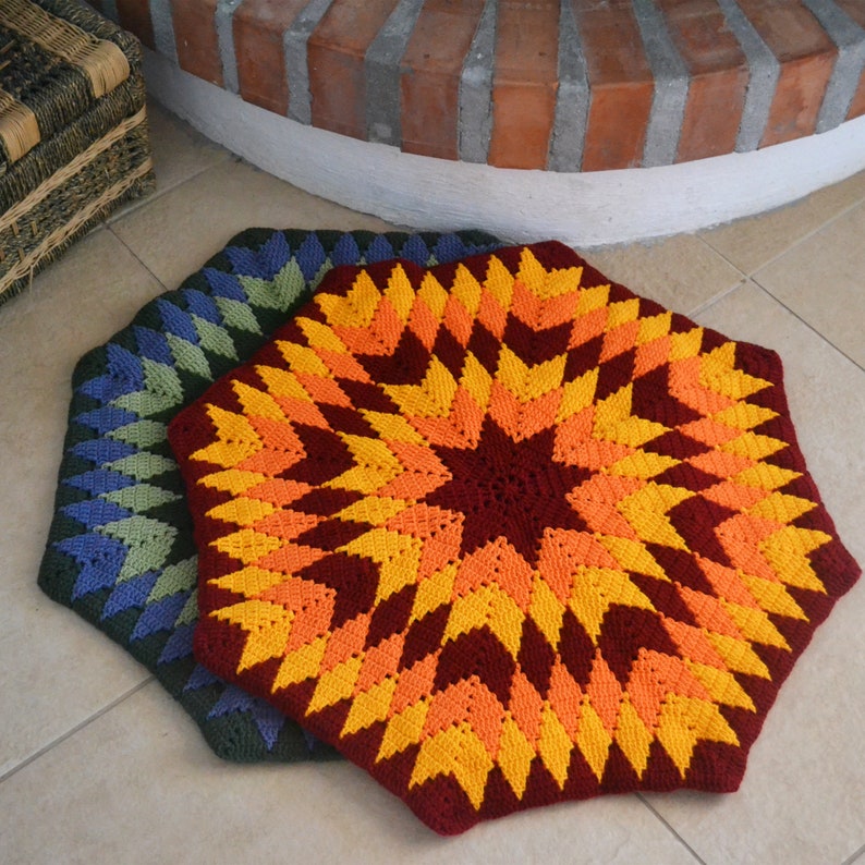 Two Stars Rug PDF Pattern Crochet - Etsy