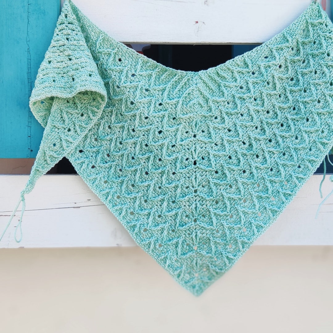 Mint Leaf Crochet Shawl Pattern – Lightweight Linen Stitch (PDF Pattern ...