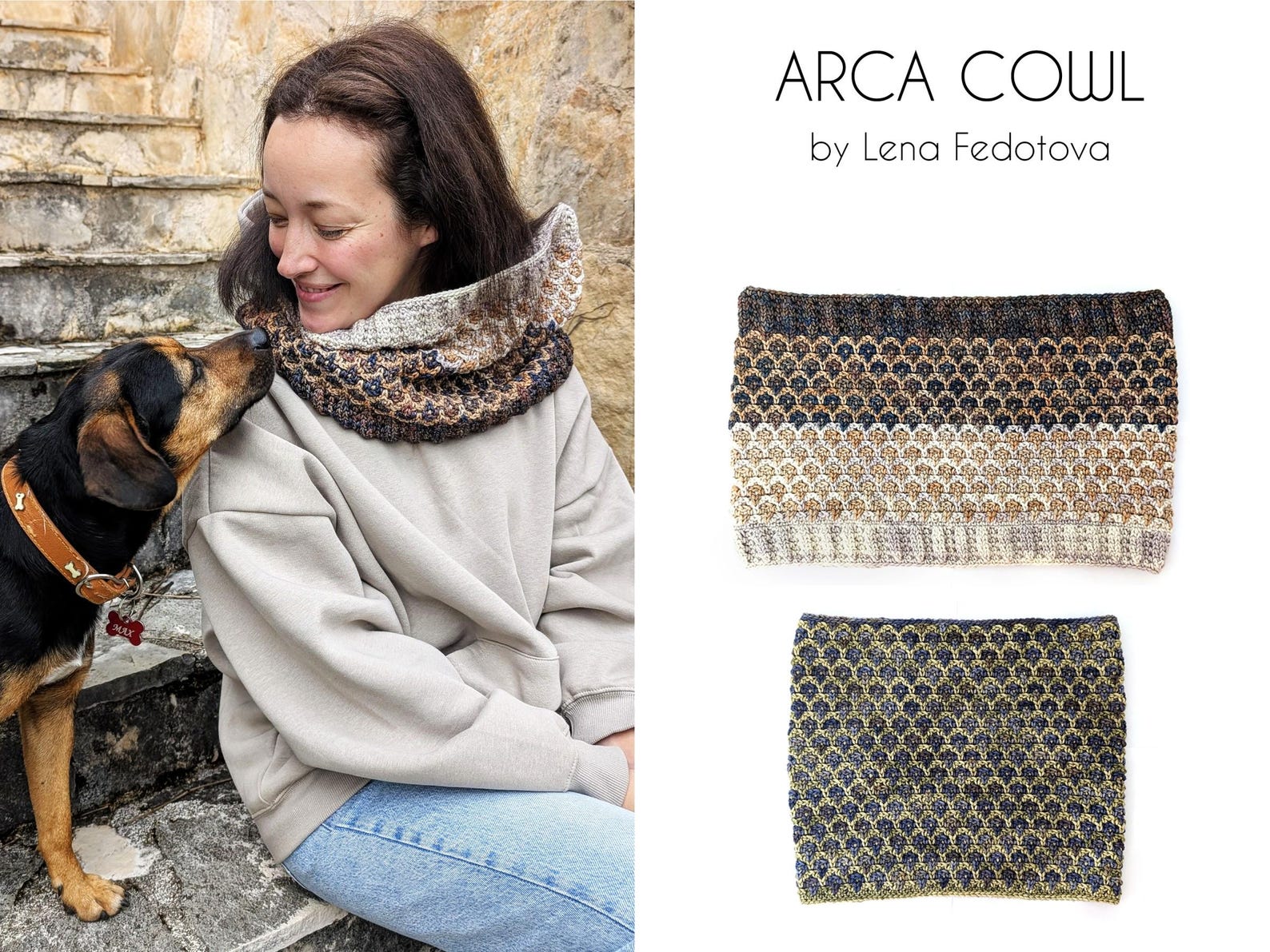 Arca Cowl Crochet Pattern – Modern Colorwork Cowl, Linen Stitch, Easy ...