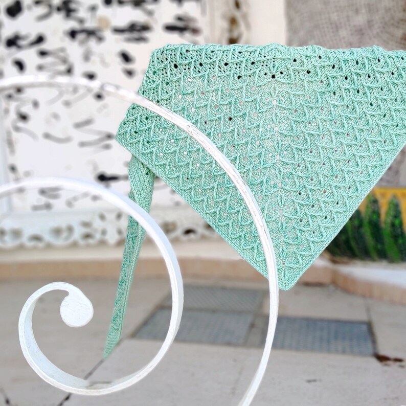 Mint Leaf Crochet Shawl Pattern PDF – Lightweight Eyelet Shawl ...