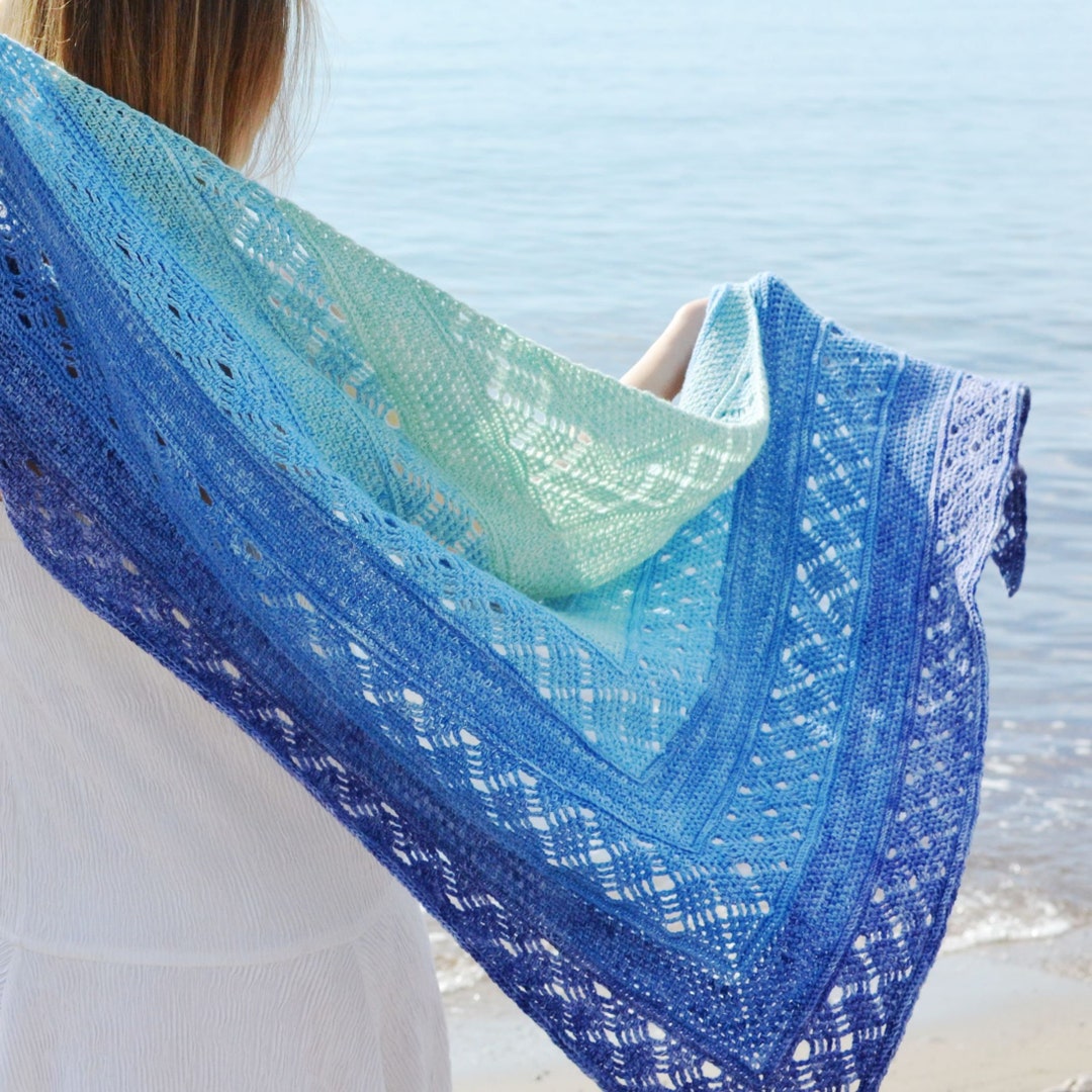 Waters Crochet Shawl Pattern PDF – Malabrigo Lace Gradient Wrap ...
