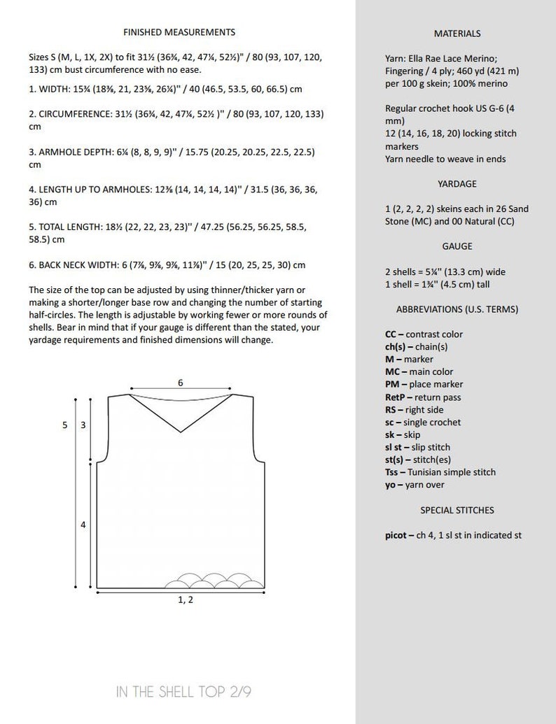 In the Shell Top PDF Pattern Casual Crochet - Etsy