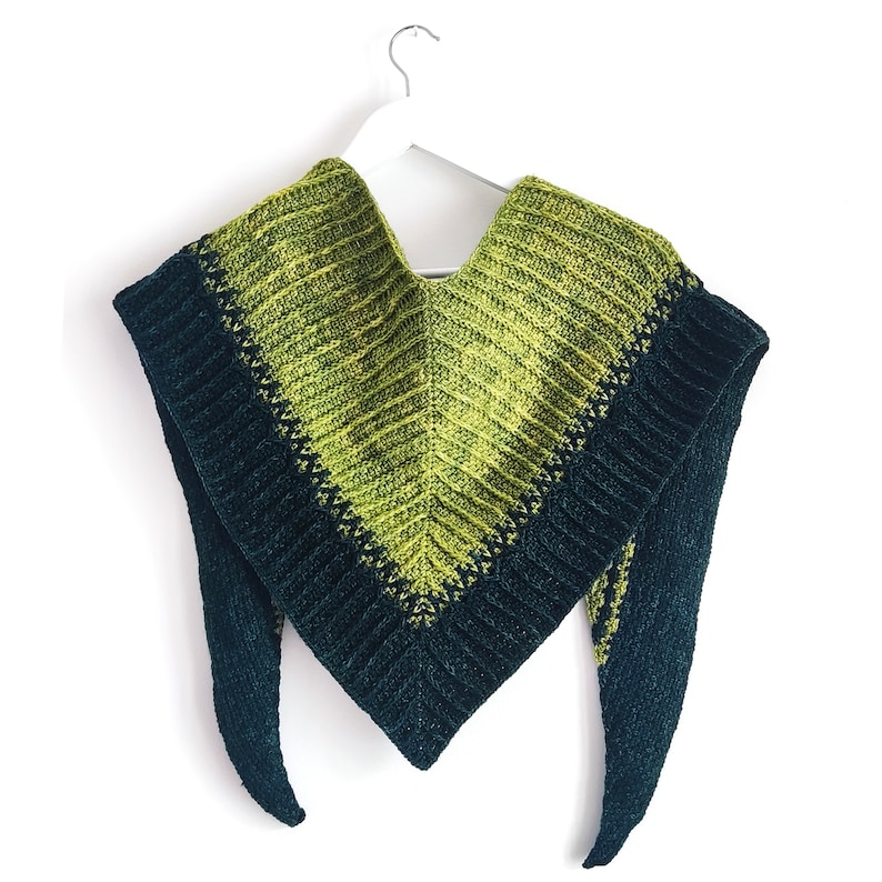 Linen Leaf Crochet Shawl Pattern PDF – Textured Two-color Shawl, Linen ...