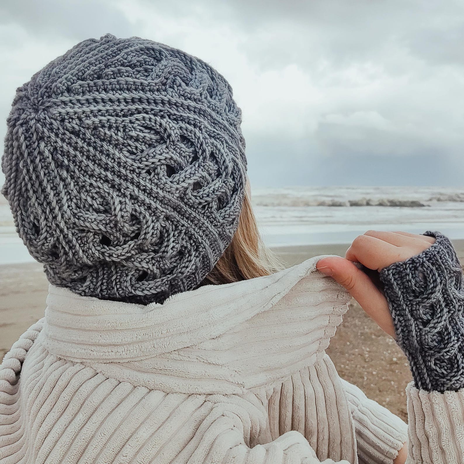 Leeward Hat Crochet Pattern • Cable Beanie PDF • Textured Sideways ...
