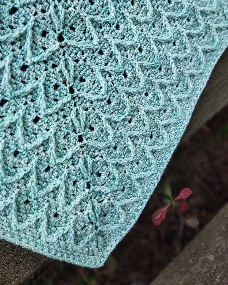 Mint Leaf Crochet Shawl Pattern – Lightweight Linen Stitch (PDF Pattern ...