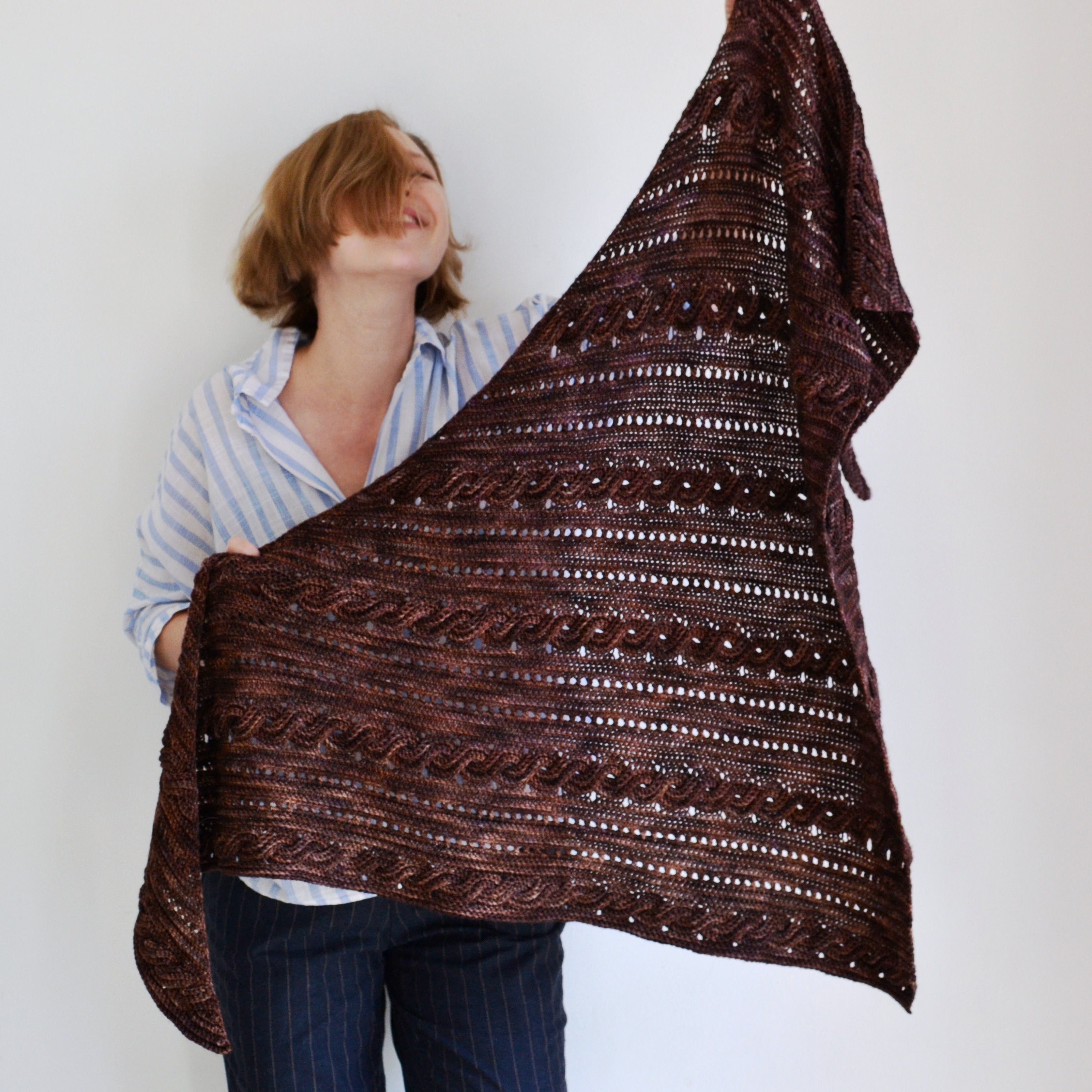 Chocomania Shawl Crochet Pattern PDF | Crochet Cables & Textured Design ...