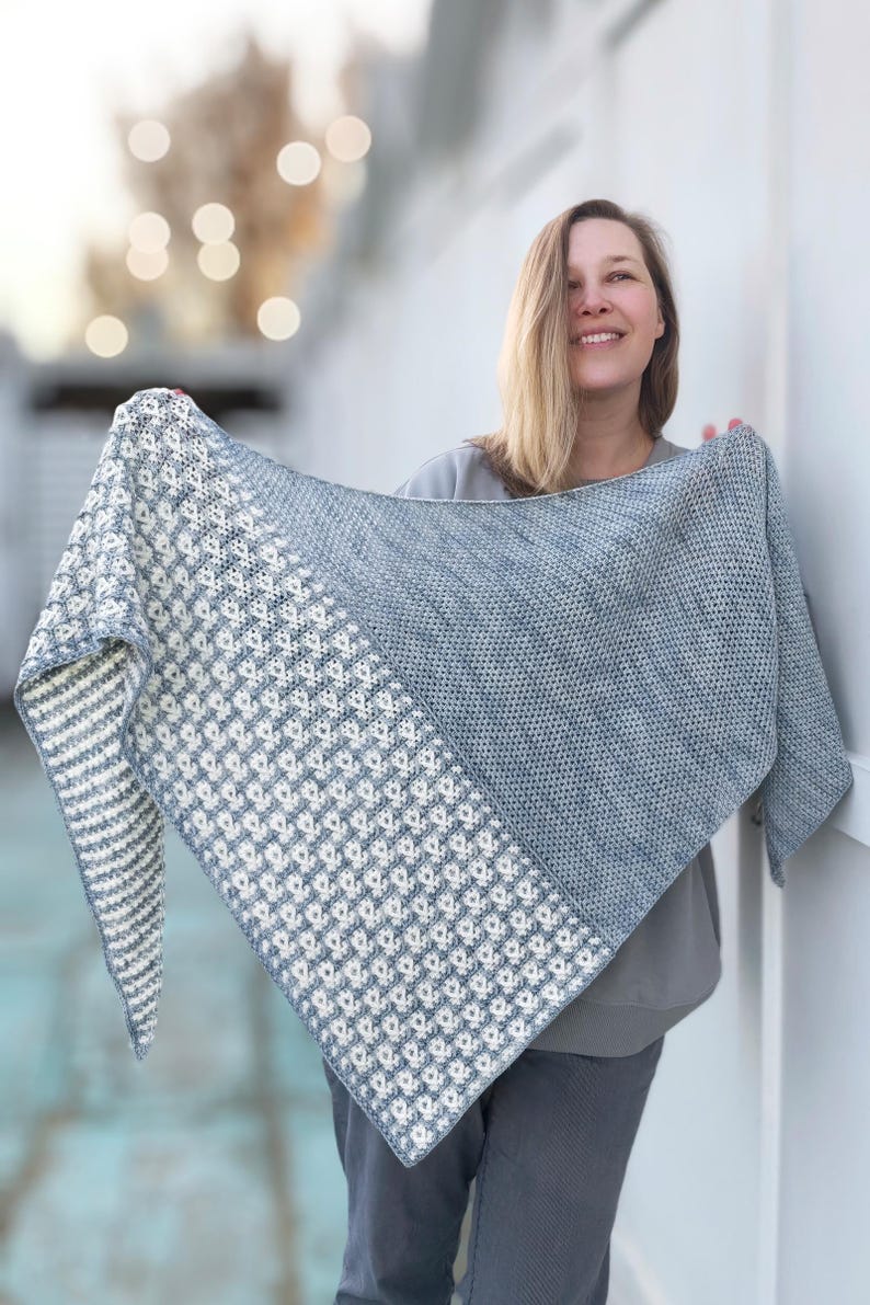 Make a Wish Shawl Pattern PDF – Crochet Colorwork – Lightweight Merino ...