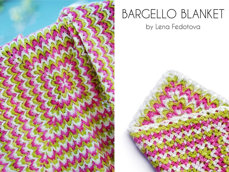 Bargello Crochet Blanket Pattern | Flame Stitch Afghan (PDF Pattern) - Etsy
