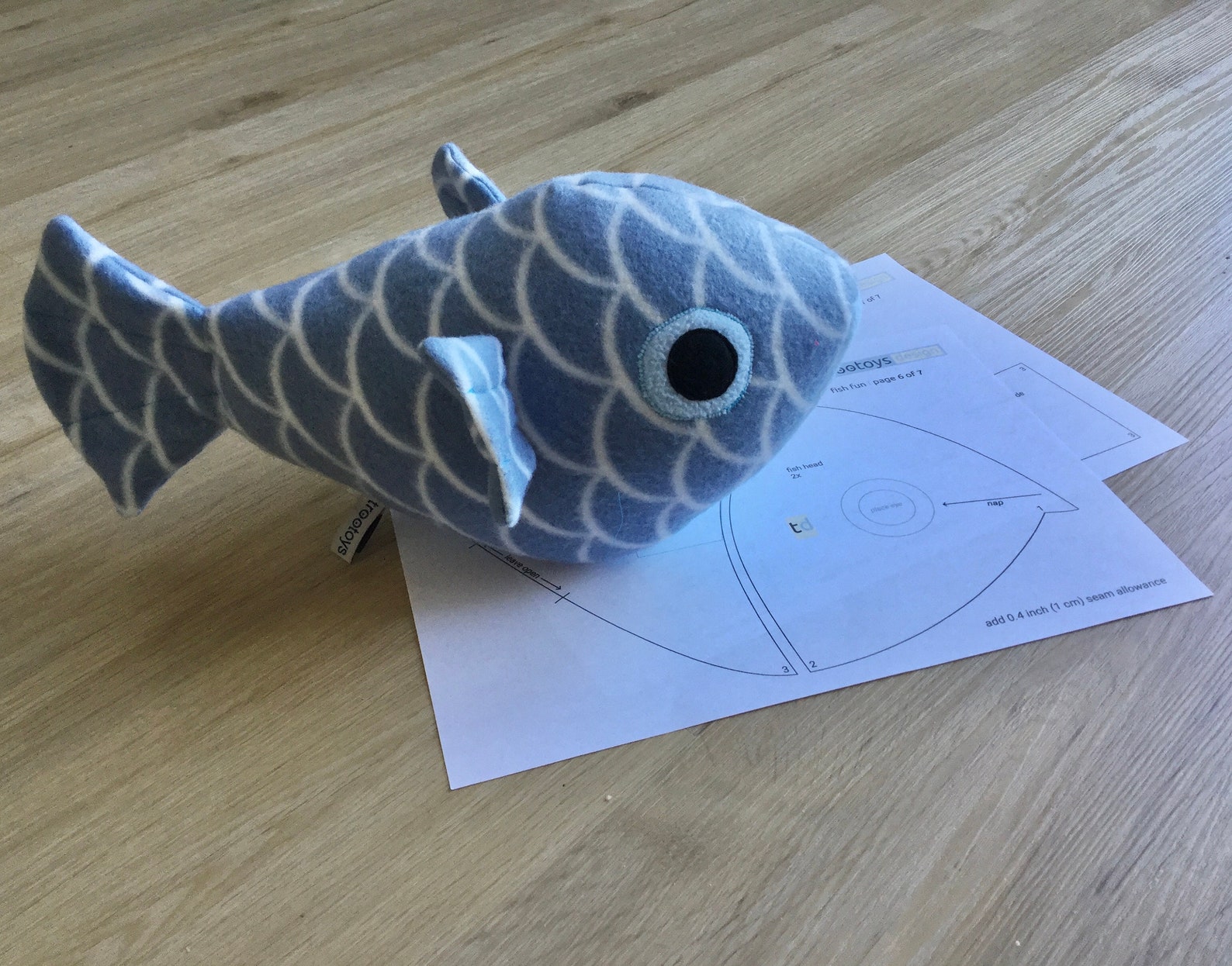 Fish Pdf Sewing Pattern Fish Soft Toy Fleece Fish - Etsy