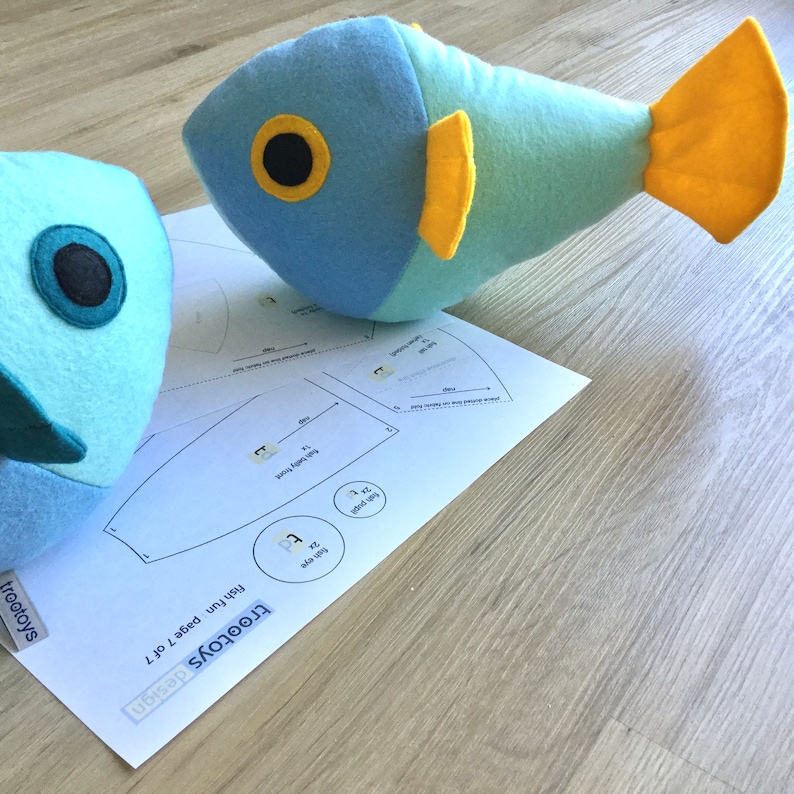 Fish Pdf Sewing Pattern Fish Soft Toy Fleece Fish - Etsy