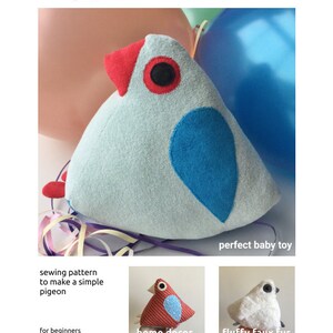 Pigeon Sewing Pattern, Pigeon Soft Toy, Bird Soft Toy - Etsy
