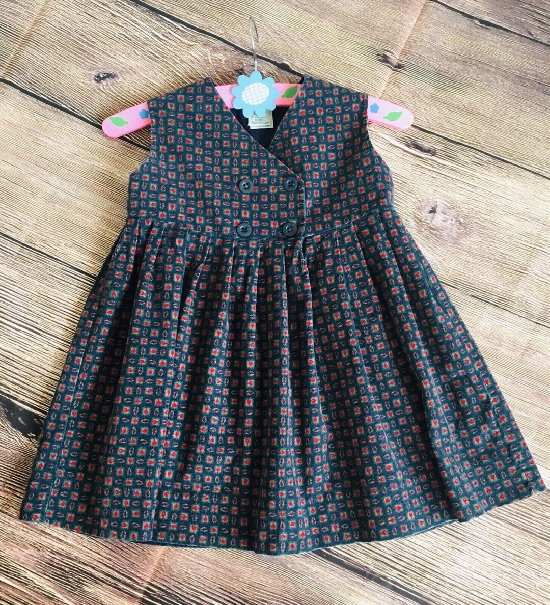 Laura Ashley Rare Cotton Needlecord Baby Girl Pinafore Dress, Size 18/ ...
