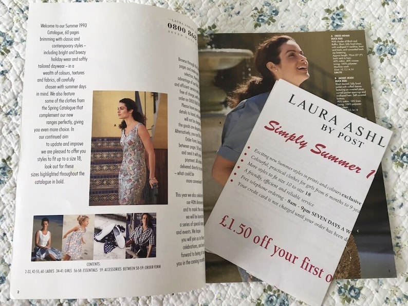 Laura Ashley Vintage Rare Summer 1993 Fashion Catalogue - 59 Pages - Etsy