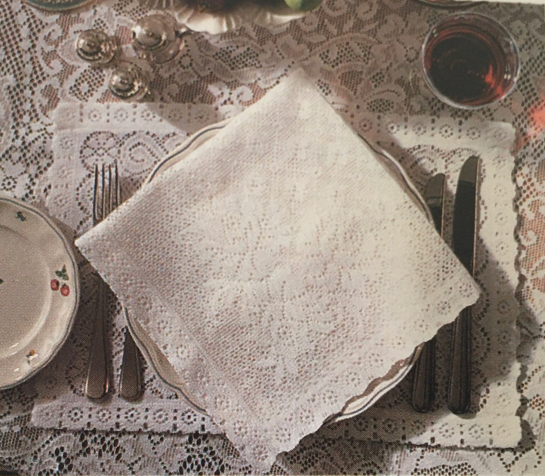 8 X Laura Ashley Vintage White Cotton Nottingham Lace Shabby Napkins ...