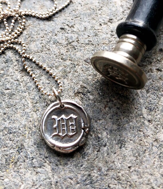 Letter M Pendant Wax Seal Jewelry - Etsy