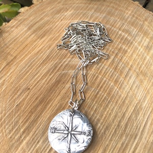 Wind Rose Silver Compass, Compass Pendant - Etsy