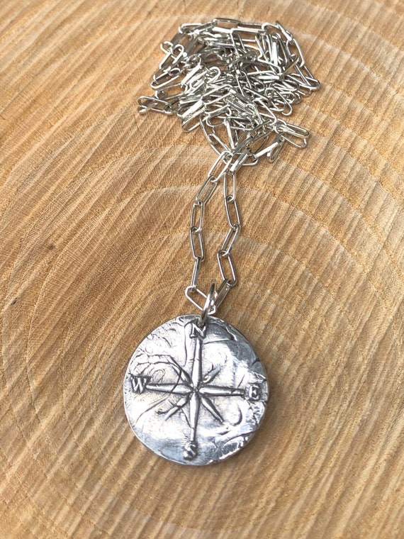 Wind Rose Silver Compass Compass Pendant - Etsy