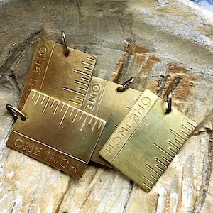 One Inch BRASS Pendant / INCH FORWARD / Inch by Inch - Etsy