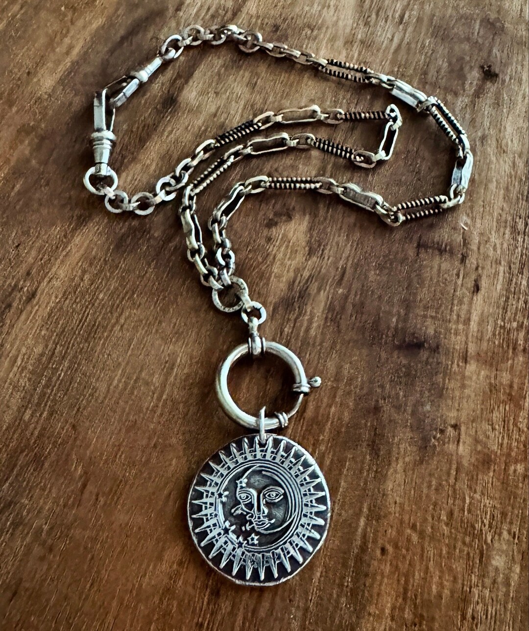 Antique Silver Watch Chain Necklace, Neillo Watch Chain - Etsy