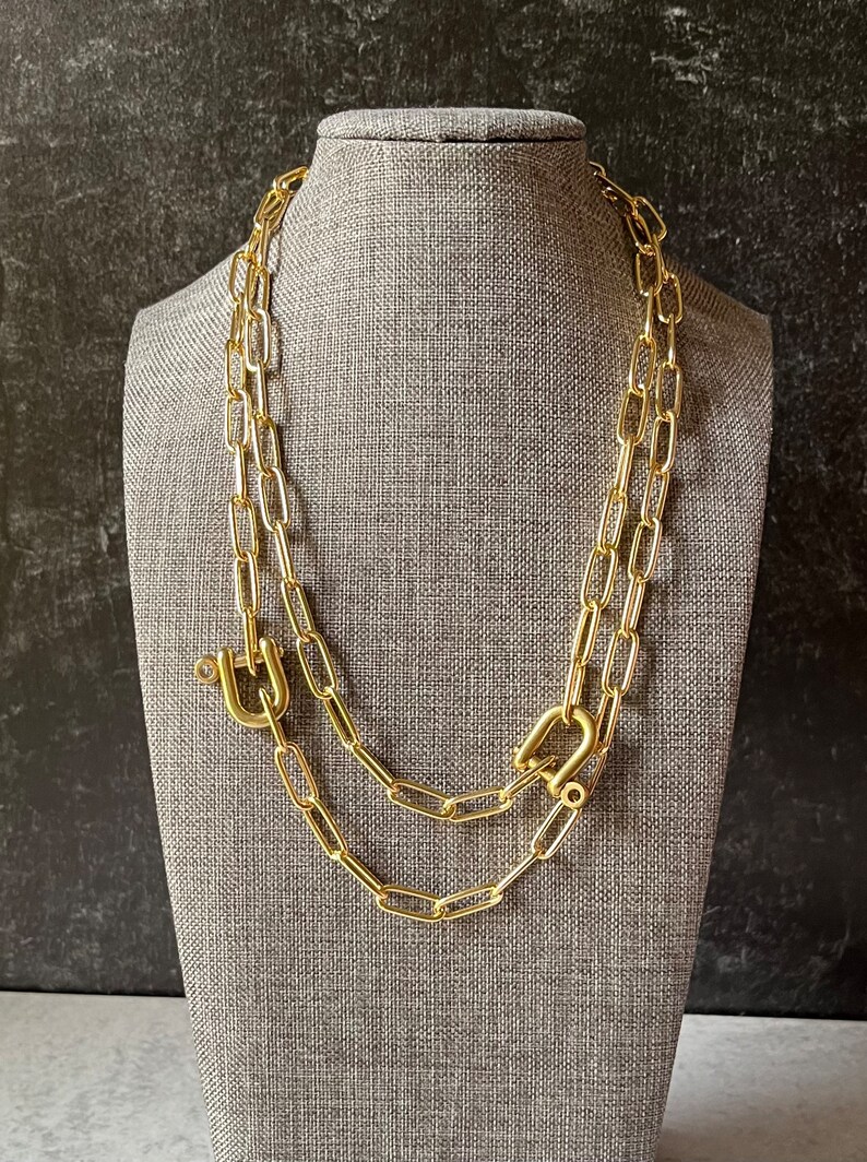 SHACKLE LOCK Necklace Paperclip Link Necklace - Etsy