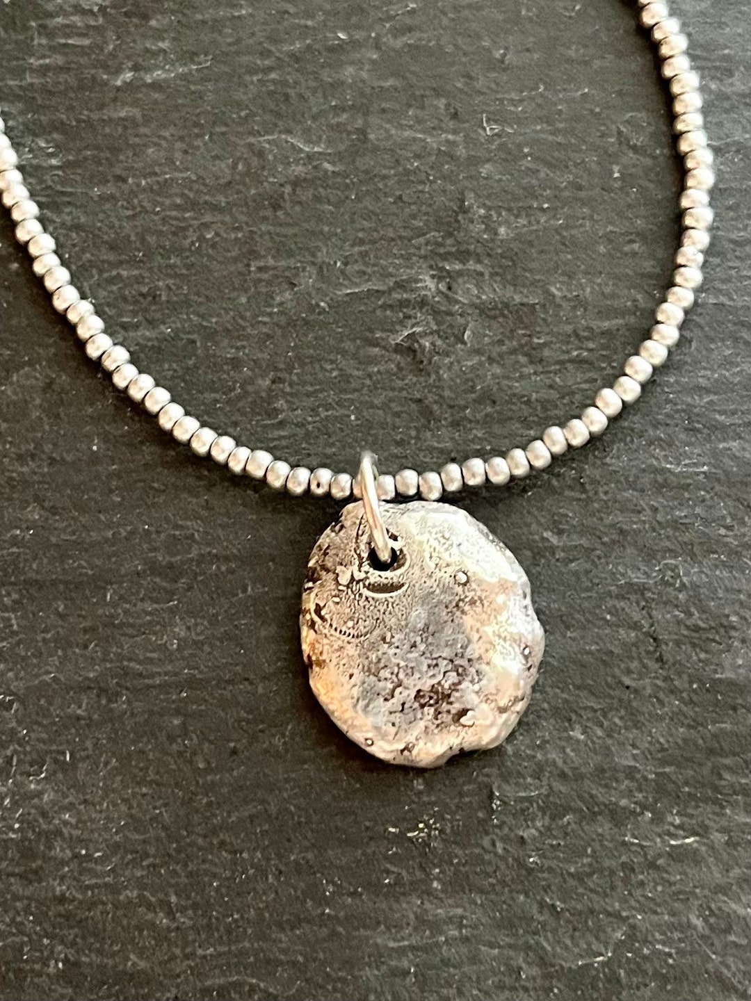 Hand Forged Silver Reticulated Silver Pendant Brutalist - Etsy