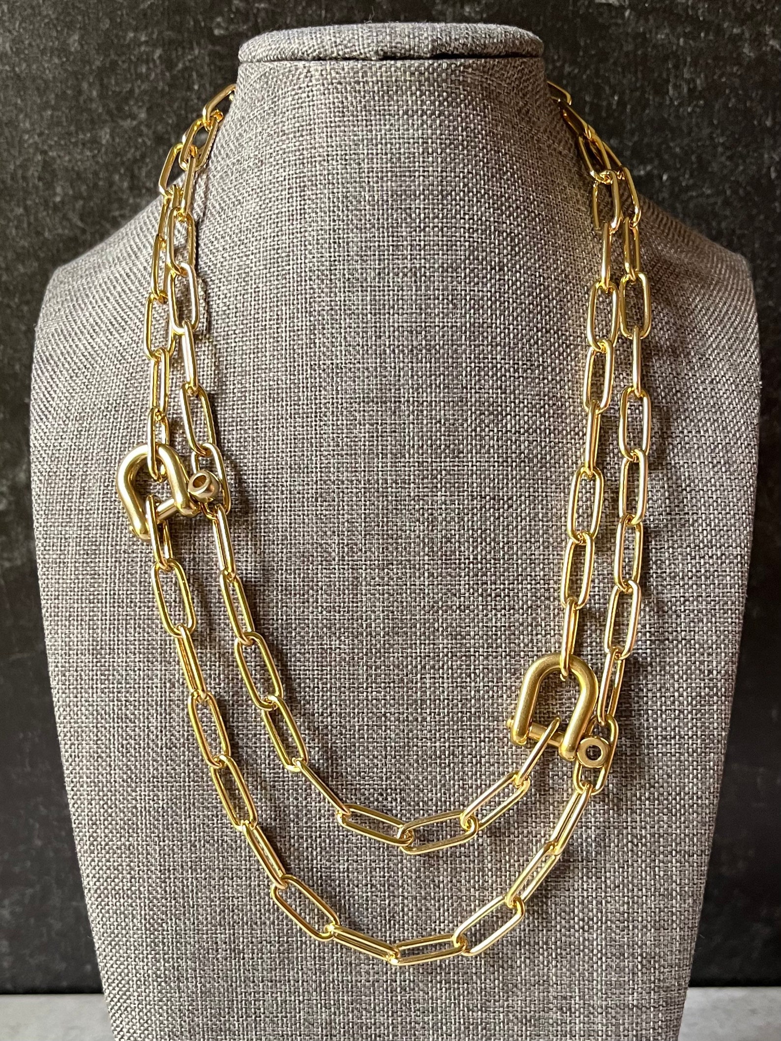 SHACKLE LOCK Necklace Paperclip Link Necklace - Etsy