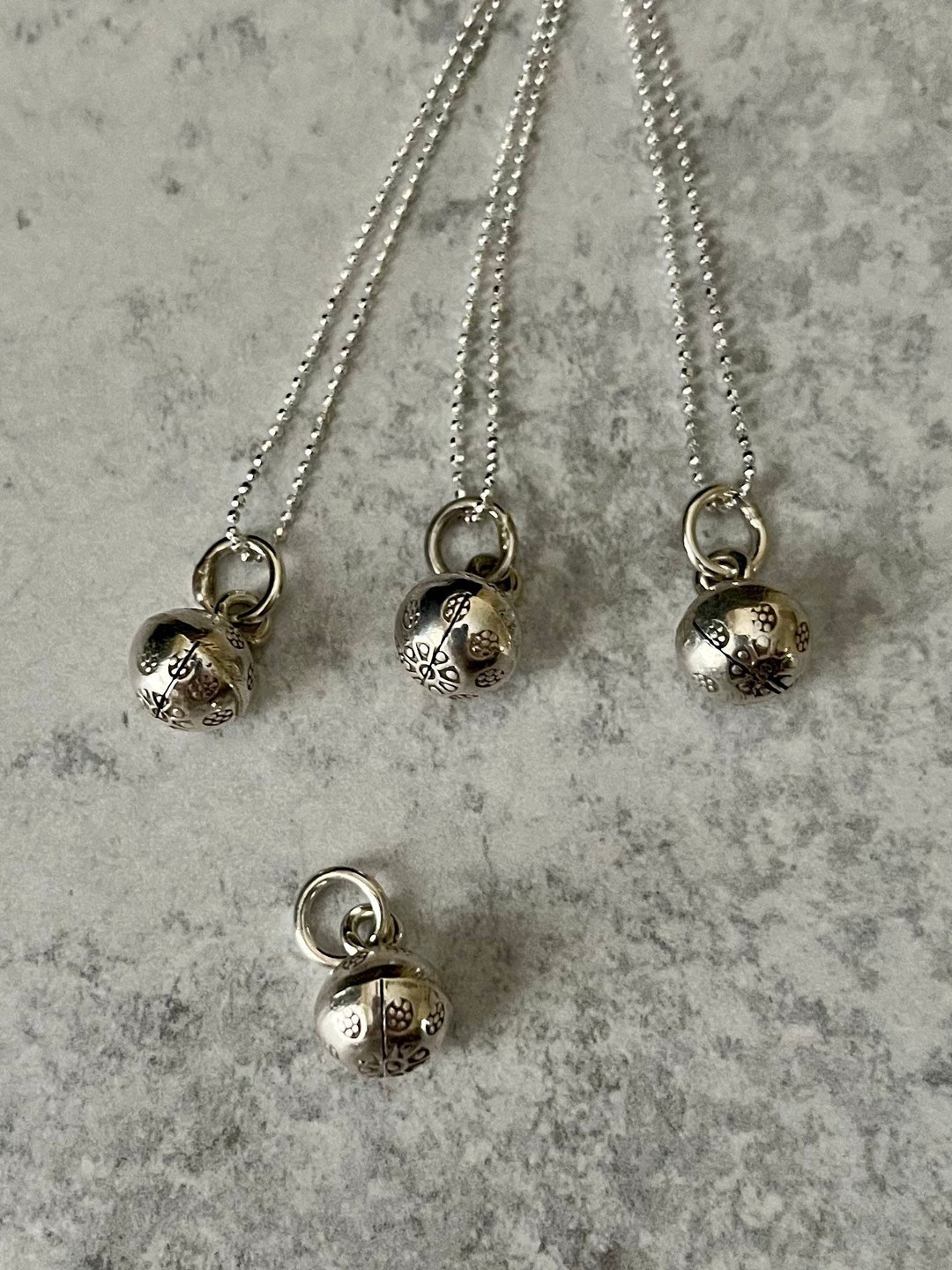 Silver Bell Necklace, Happy Bell Necklace, Make Some Noise - Etsy