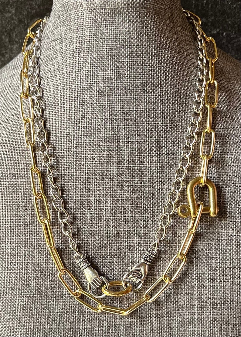 SHACKLE LOCK Necklace Paperclip Link Necklace - Etsy