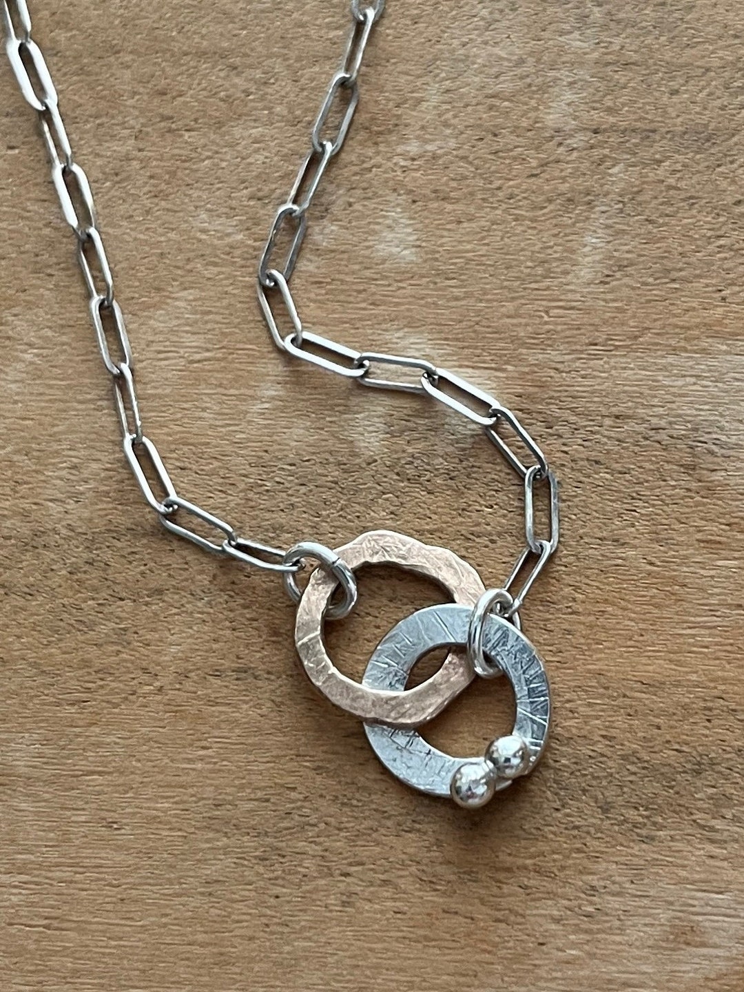 Infinity Necklace, Silver Bronze Infinity Necklace, Hand Forged ...