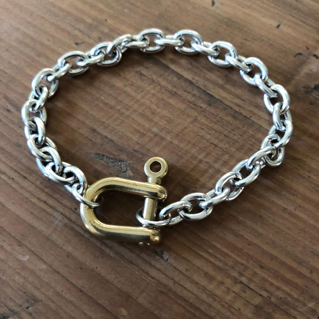 Shackle Lock Bracelet , Gold/ Silver Bracelet - Etsy