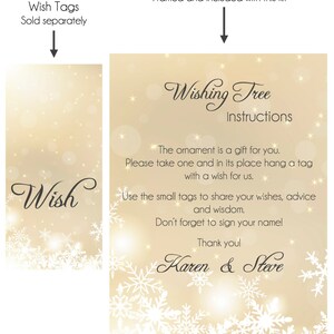 Winter Wedding Wish Tree, Snowflake Wedding Favor, Wedding Wishing Tree ...