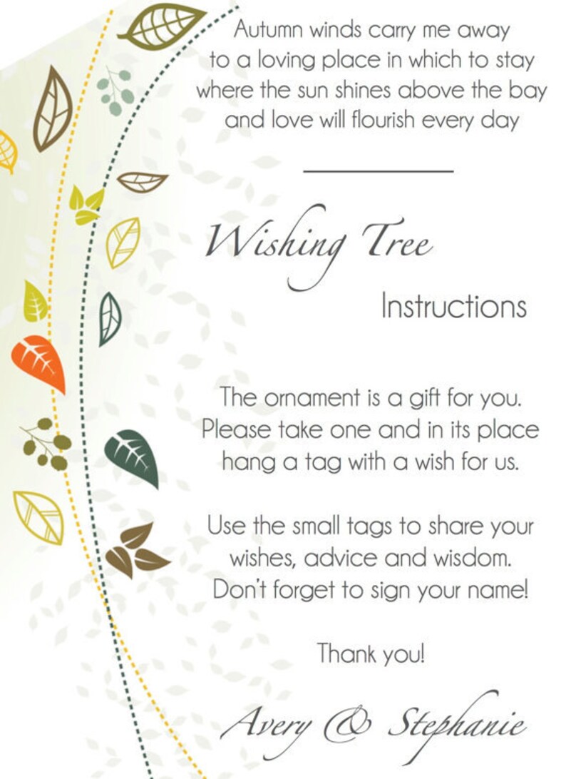 Fall Wedding Wish Tags Wishing Tree Tags Wedding Favor Tags - Etsy
