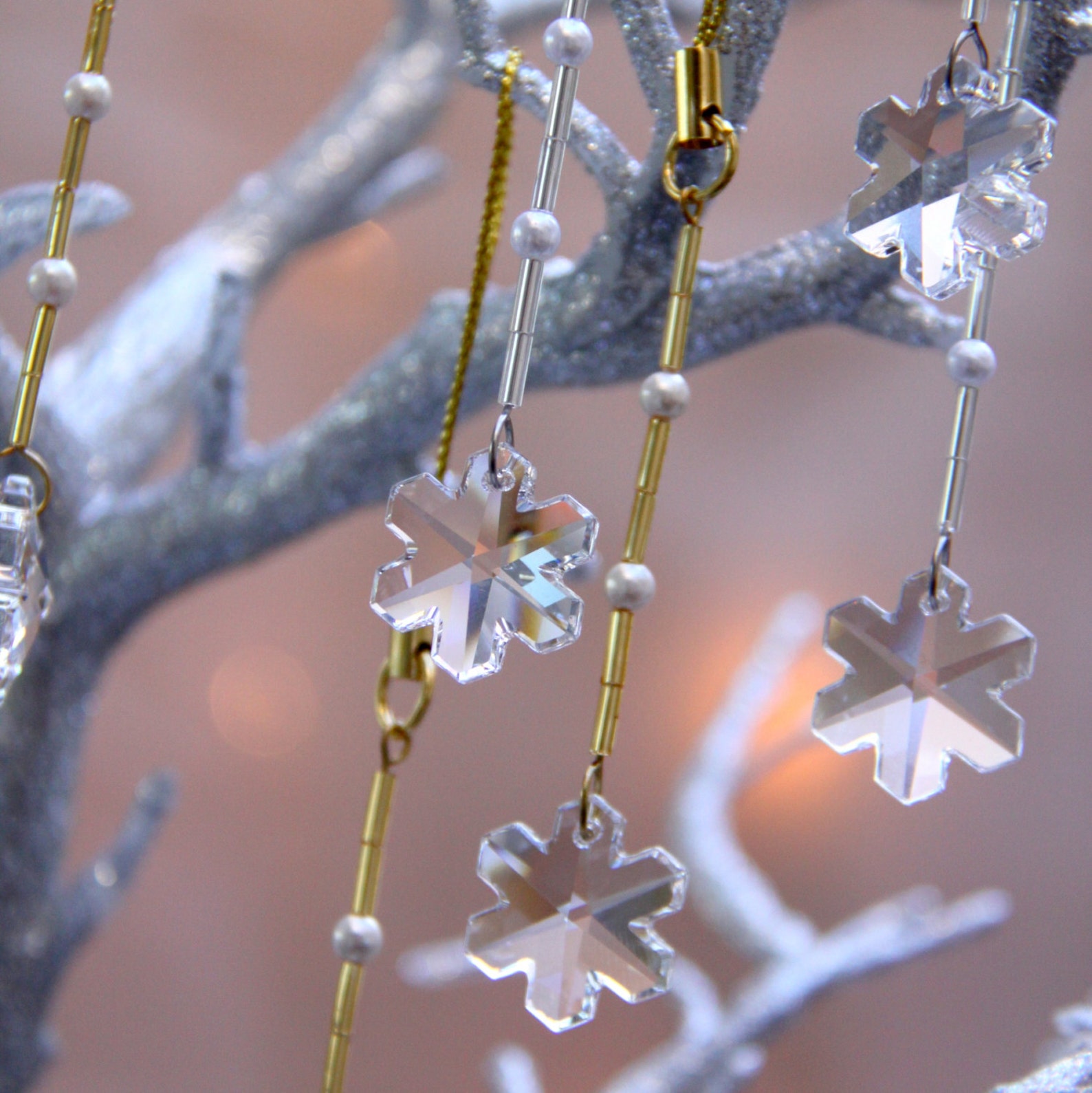 Christmas Tree With Snowflake Ornaments Christmas Tree - Etsy