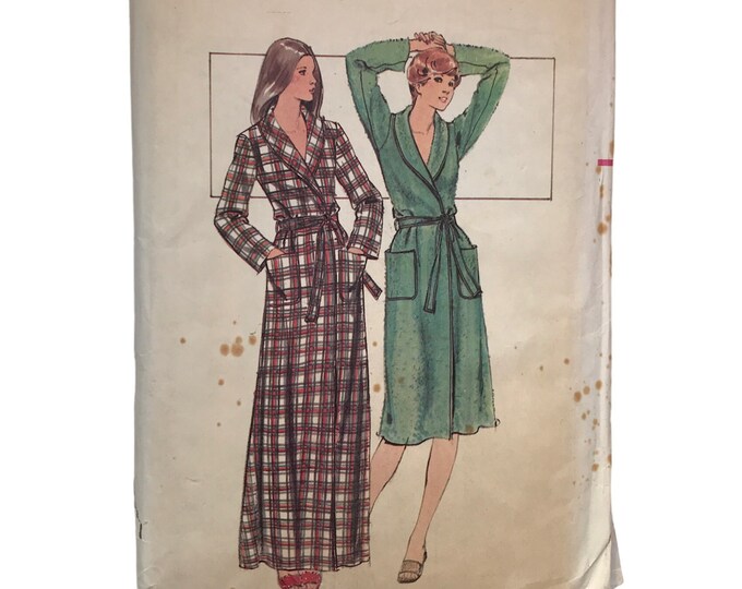 Vintage 1978 Women’s Robe Sewing Pattern, Butterick 5165, Womens Size ...