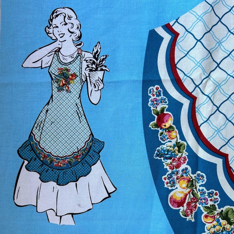 Retro Vintage Apron Pattern, Amy’s Aprons Fabric Panel, Daisy Kingdom ...