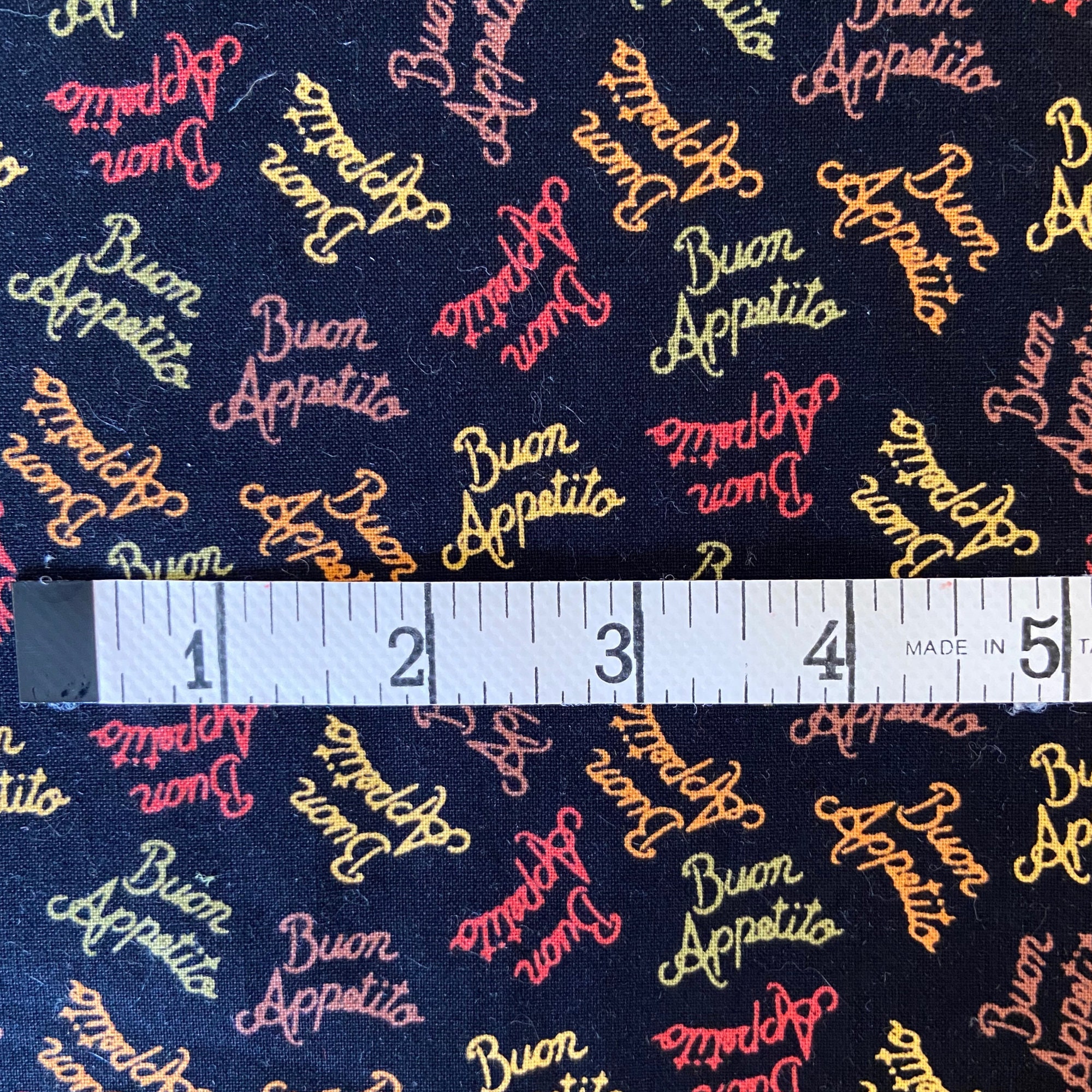 Buon Appetito Fabric, Italian Cooking Fabric, 100% Cotton Quilting ...