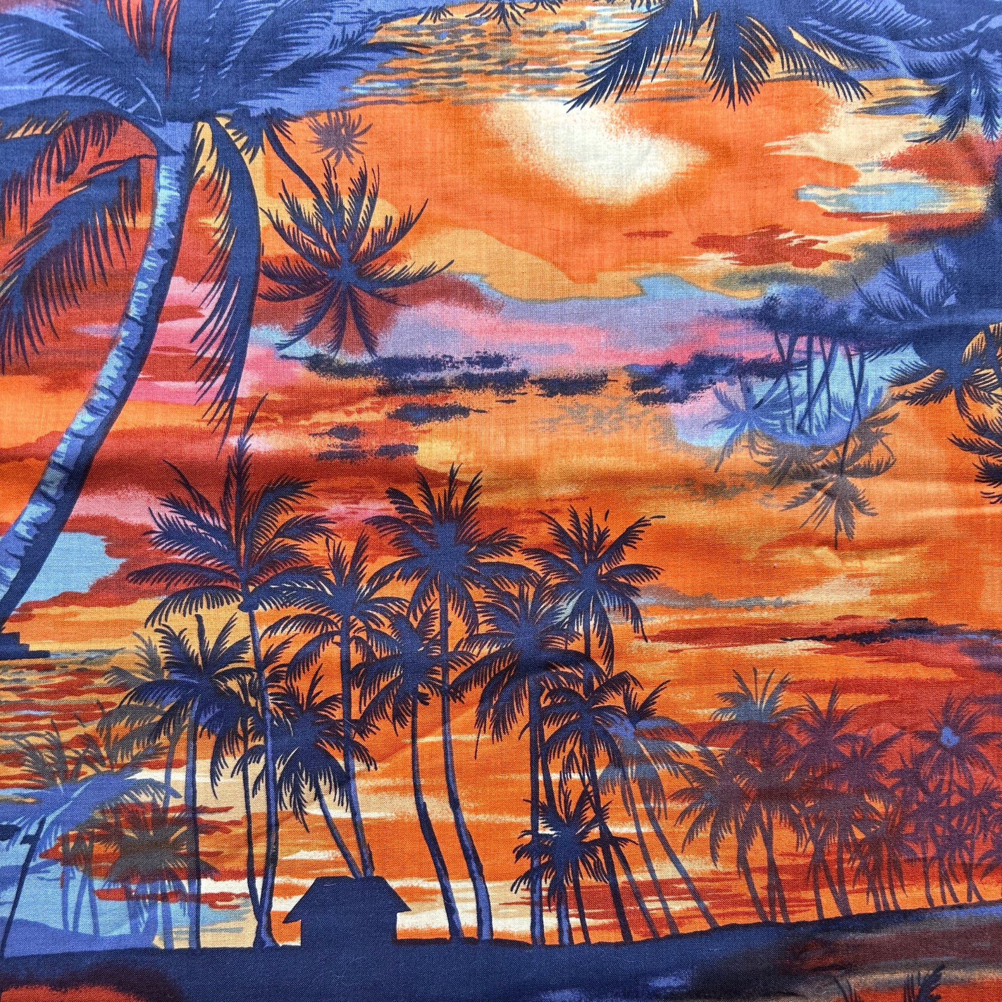 Tropical Beach Sunset Fabric, 100% Cotton Quilting Fabric, Fabric by ...