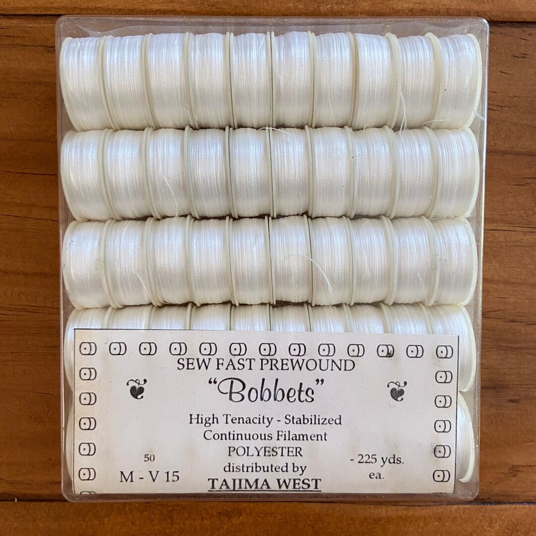 Prewound Embroidery White Thread Bobbins Size M 50 Count, High Tenacity ...