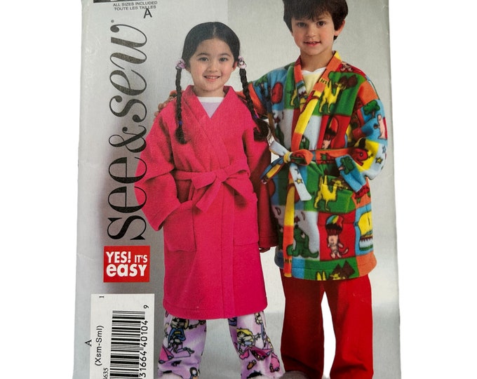 Kids Pajama Robe Sewing Pattern, Sleepwear, Robe With Belt, Pajama ...